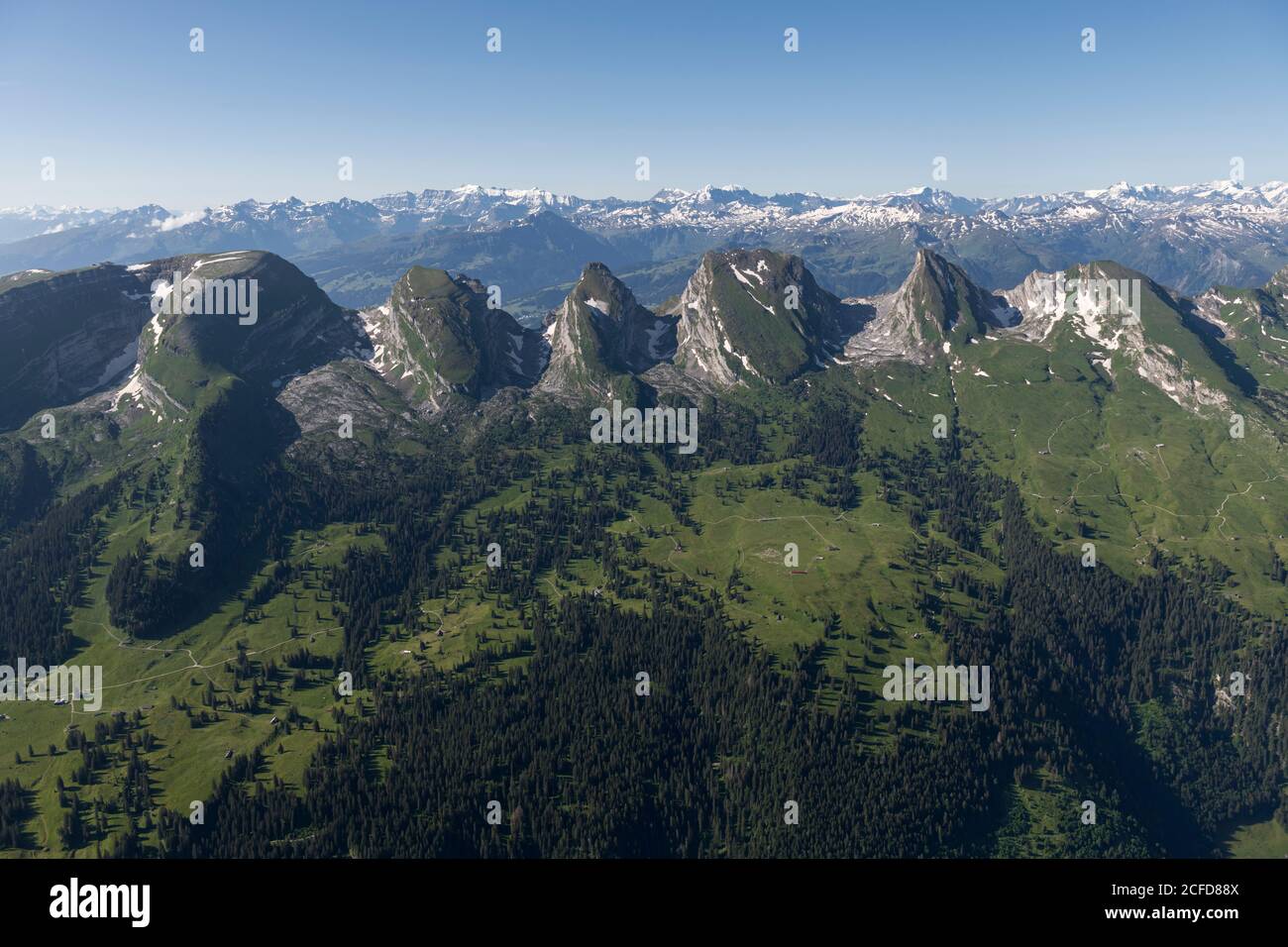 Switzerland, Appenzeller Alps, Toggenburg, Churfirsten, Chäserrugg ...
