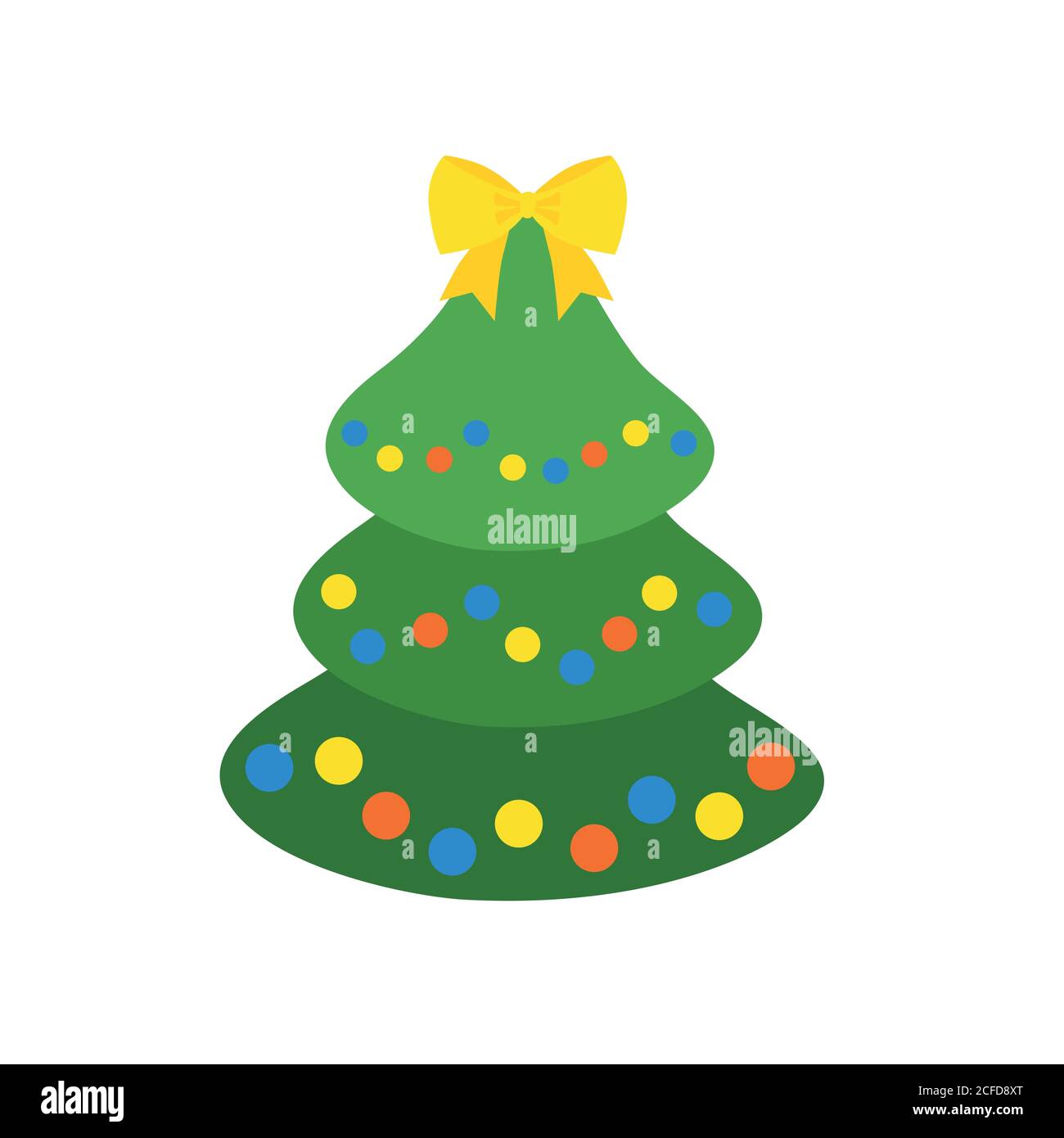 Christmas tree. Decorated Christmas tree. Isolated vector illustrations ...