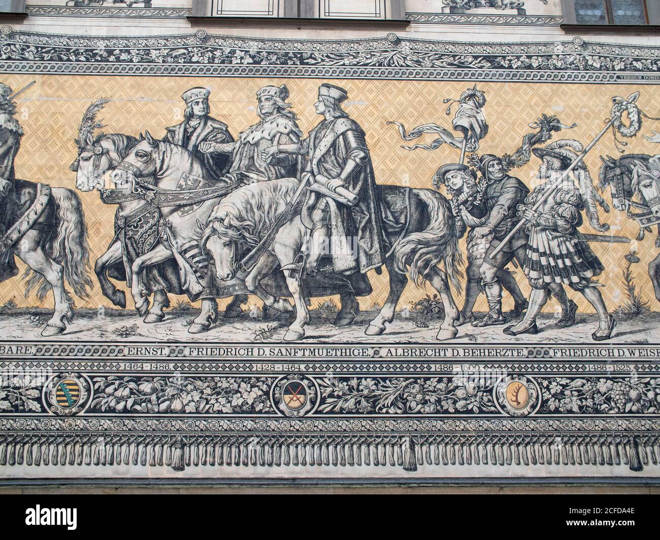 Porcelain wall painting of margraves, dukes, electors and kings ...