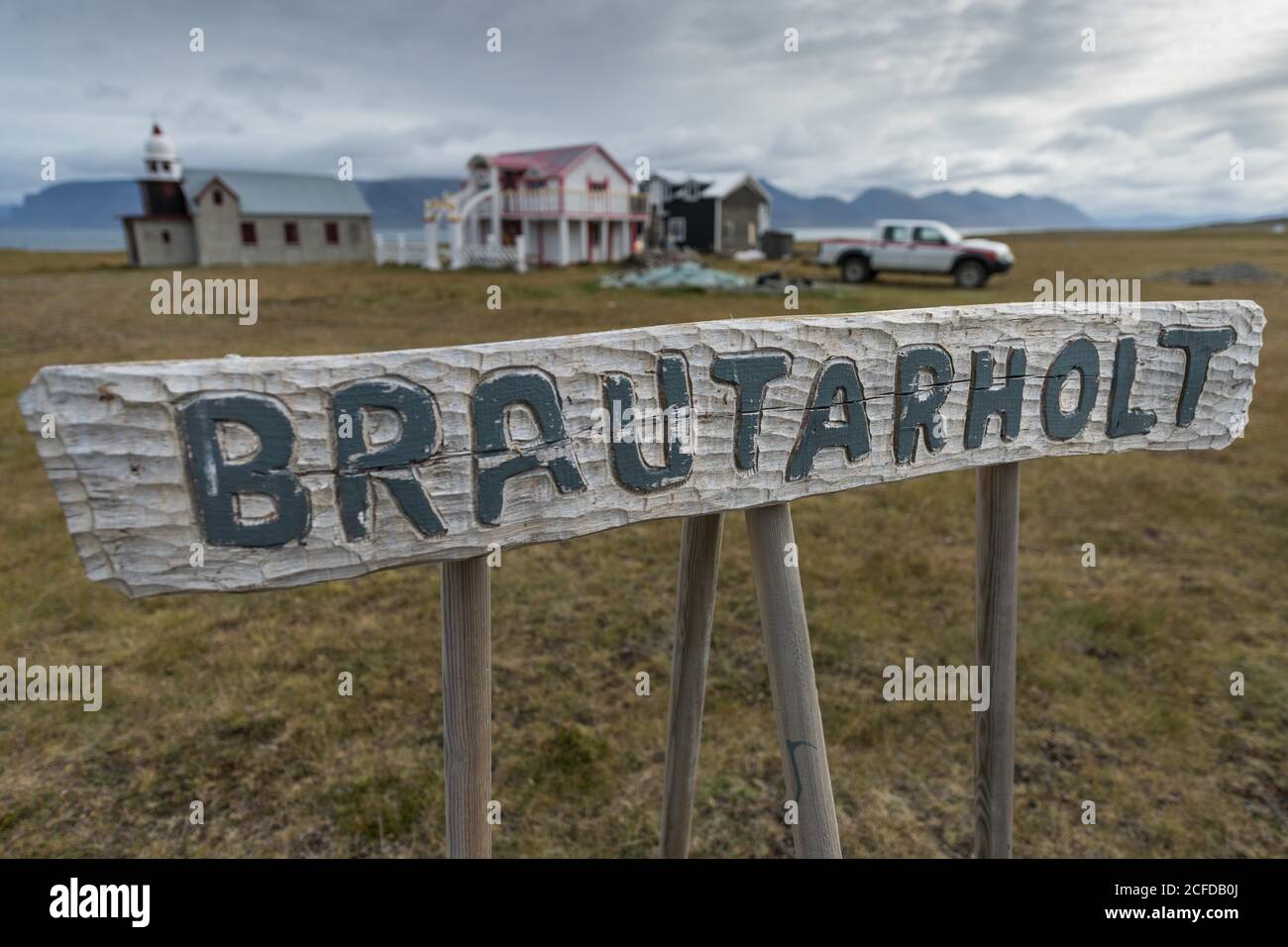 Town sign Brautarholt, Samuel Jonsson Art Museum, Brautarholt ...