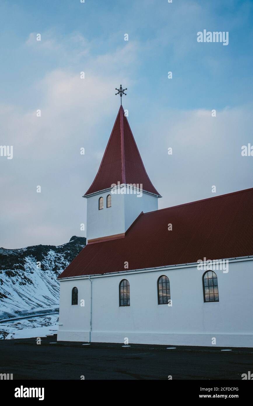 Reyniskyrka church in Vik y Myrdal, Iceland in winter Stock Photo - Alamy