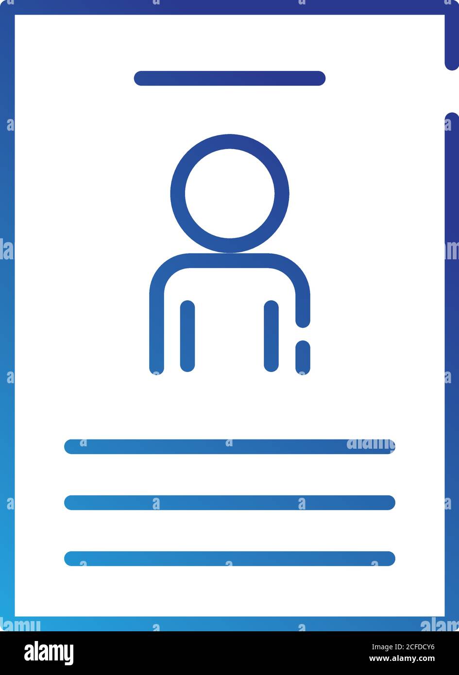 human figure avatar in cv document gradient style icon vector ...