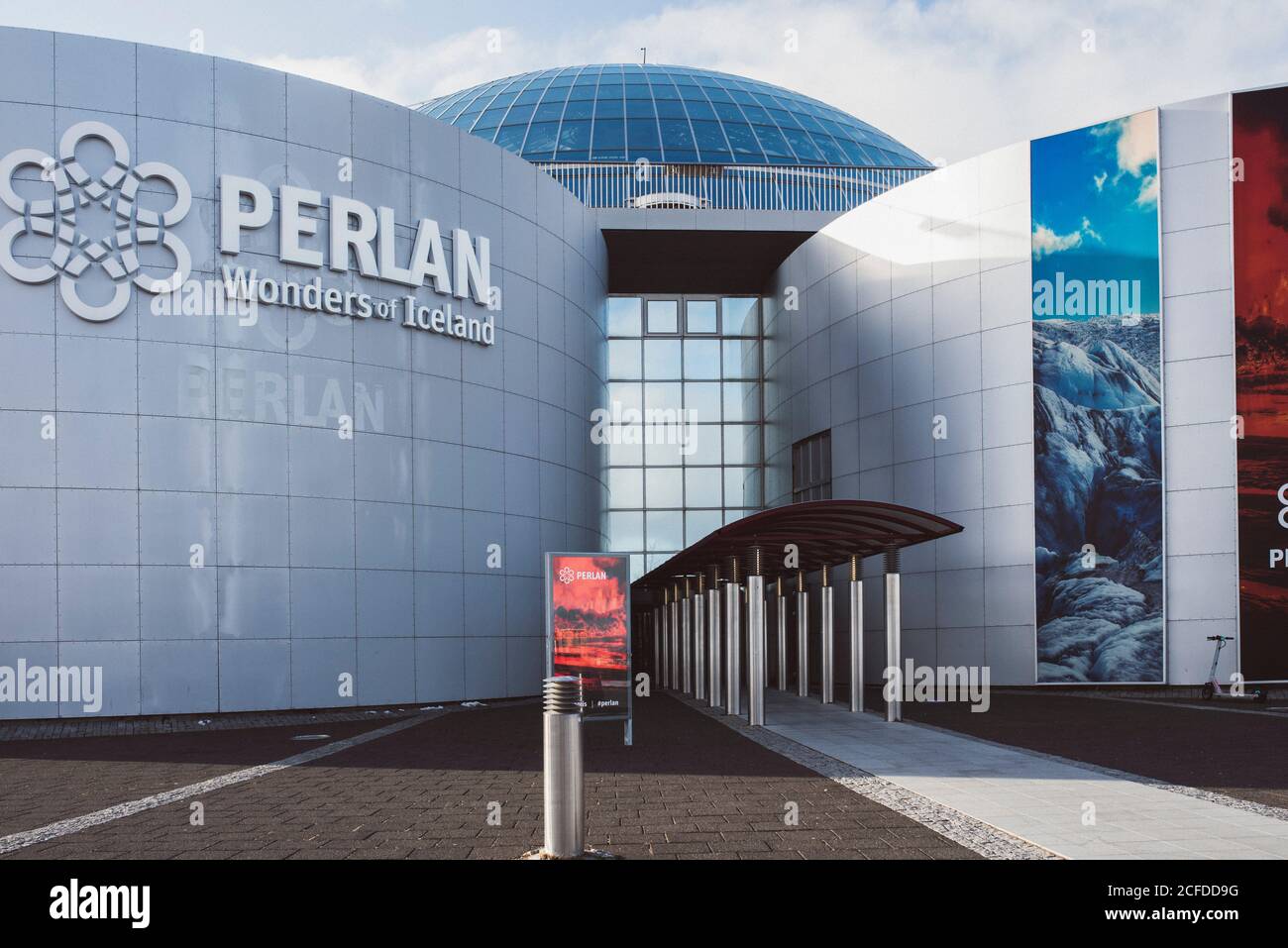 Main entrance to the Perlan Museum, Reykjavik, Iceland Stock Photo - Alamy
