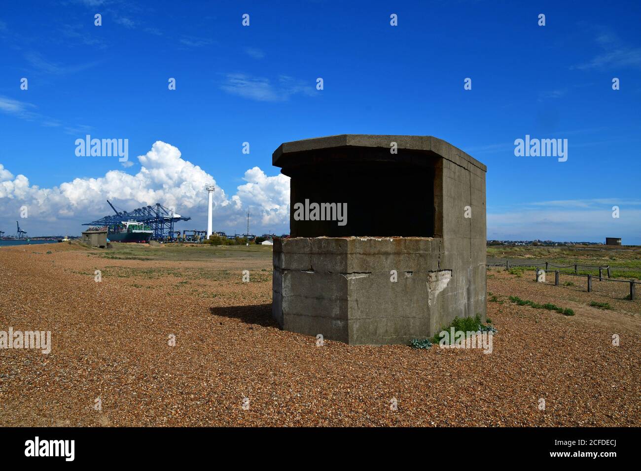 WWII Pill box on Languard Nature Reserve, Felixstowe, Suffolk, UK Stock ...