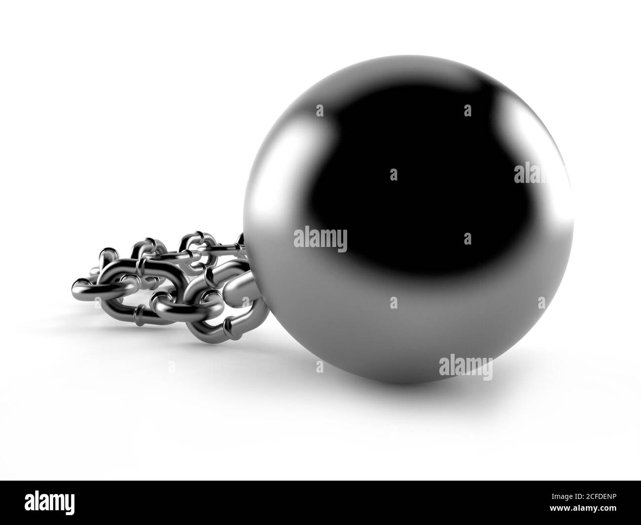 Prison ball isolated on white background Stock Photo - Alamy