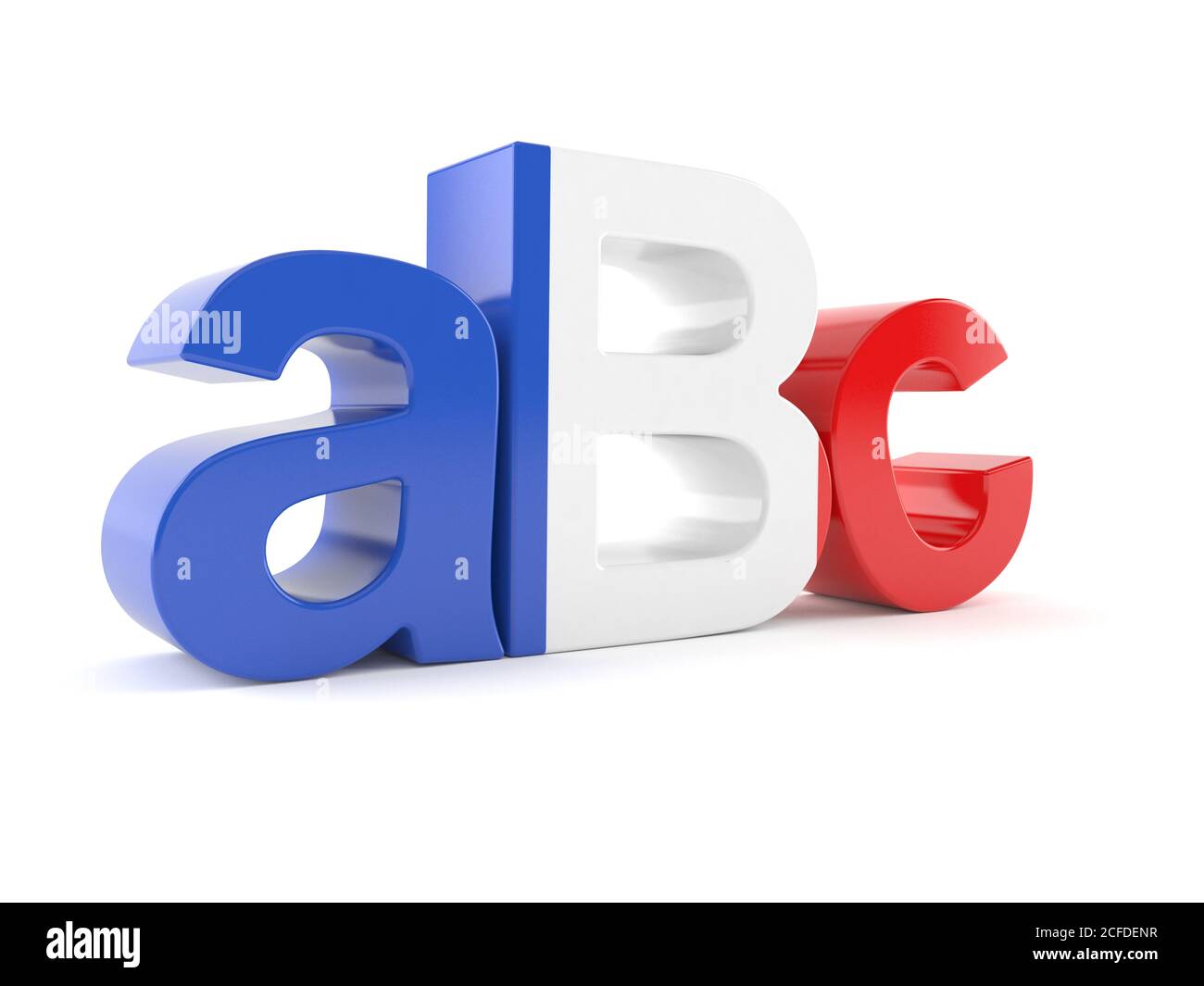 ABC letters in french flag isolated on white background Stock Photo - Alamy