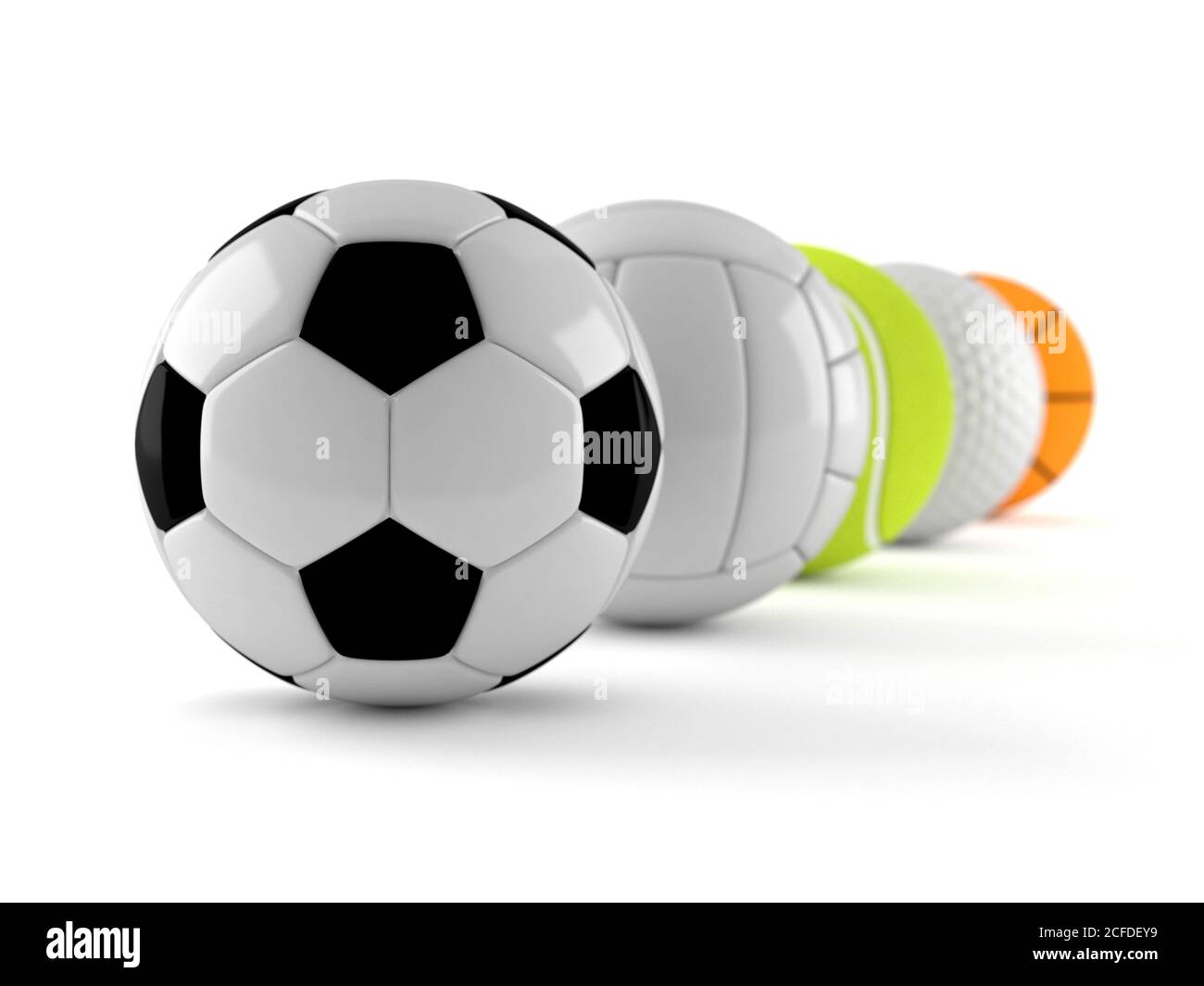 Few balls isolated on white background Stock Photo - Alamy