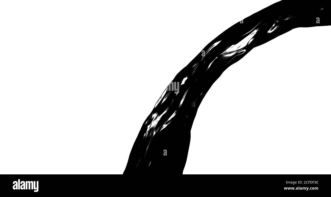 Abstract black flow . Oil Fluid texture motion graphic. 3D rendering ...