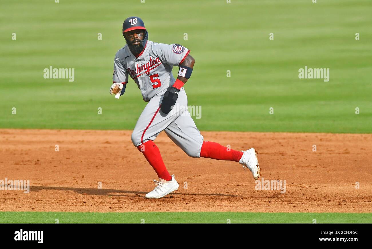 Atlanta, GA, USA. 04th Sep, 2020. Nationals second baseman Josh ...