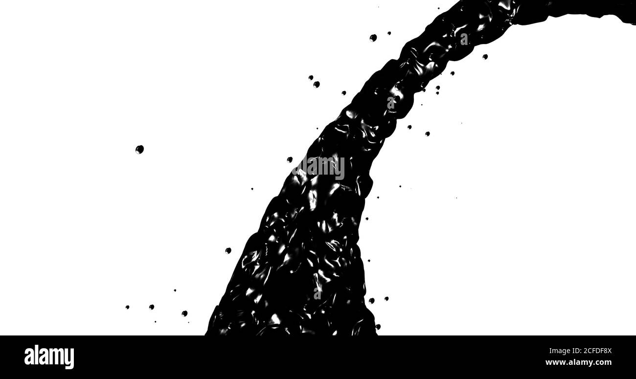 Abstract black flow . Oil Fluid texture motion graphic. 3D rendering ...
