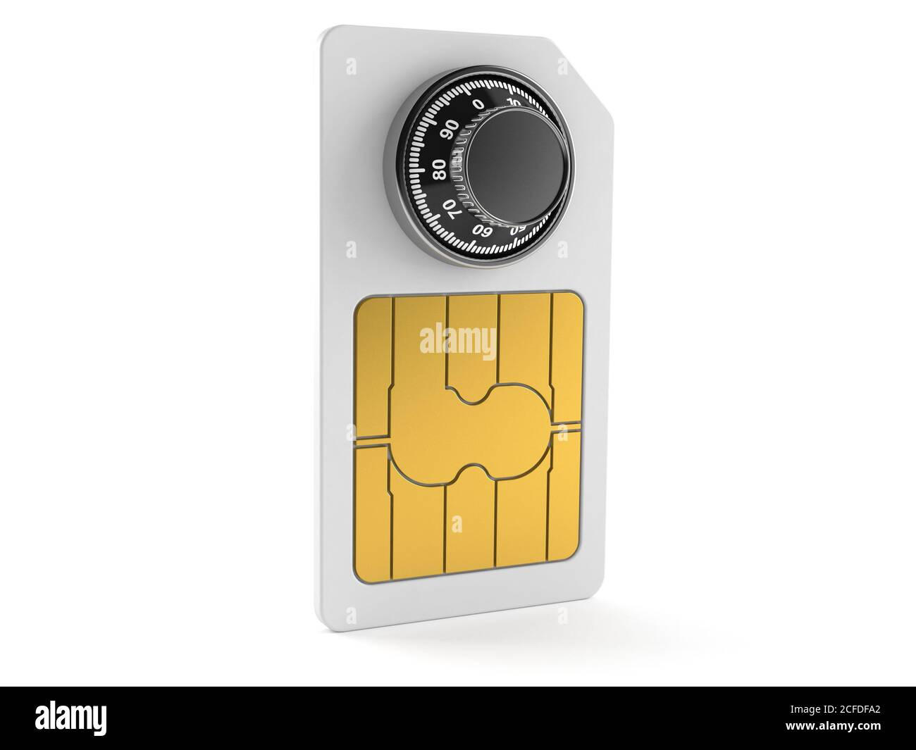 SIM lock concept isolated on white background Stock Photo - Alamy