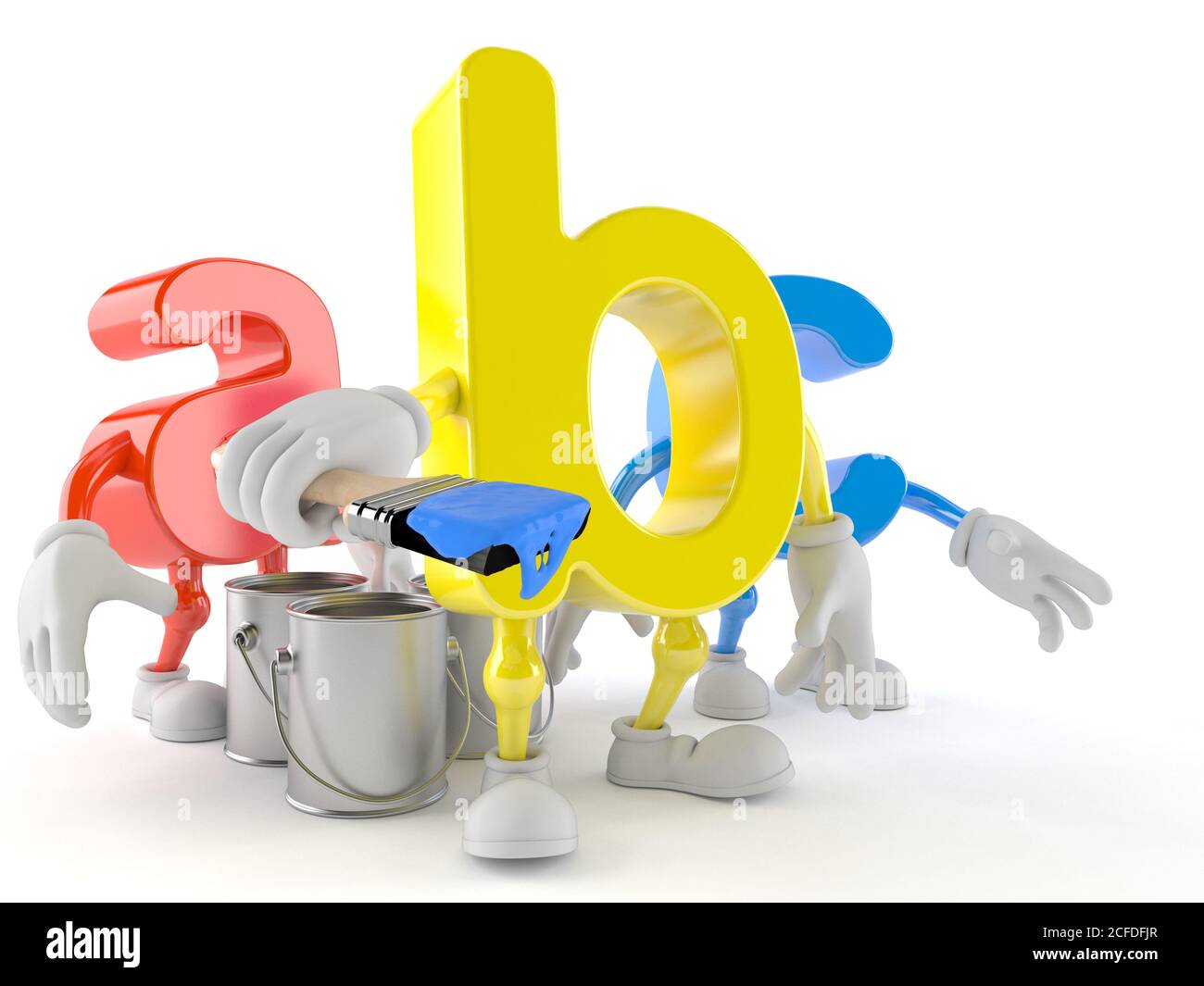 ABC character with paint can isolated on white background Stock Photo ...