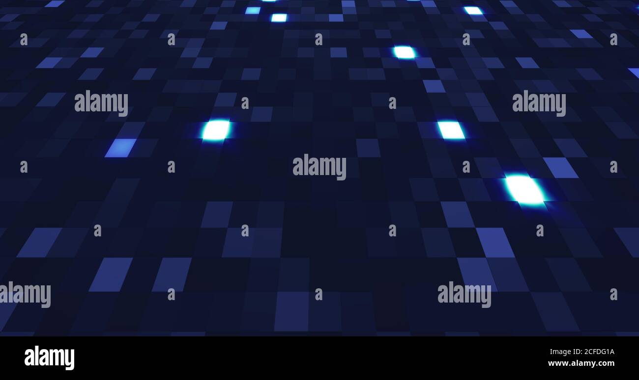 Blue neon technology background. Glittering blue poligons moving in a ...