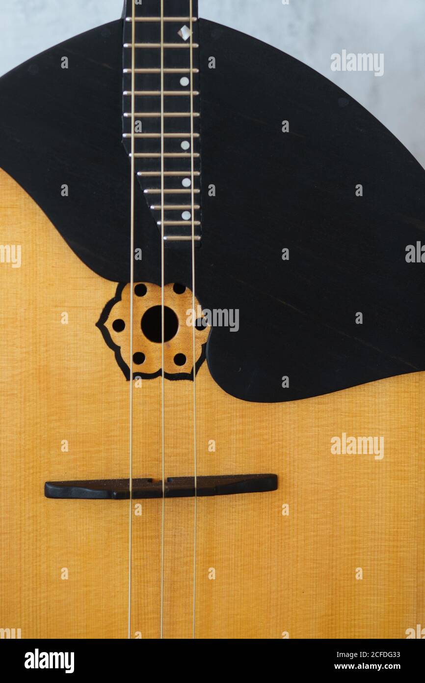 Classic wooden banjo against wall Stock Photo - Alamy