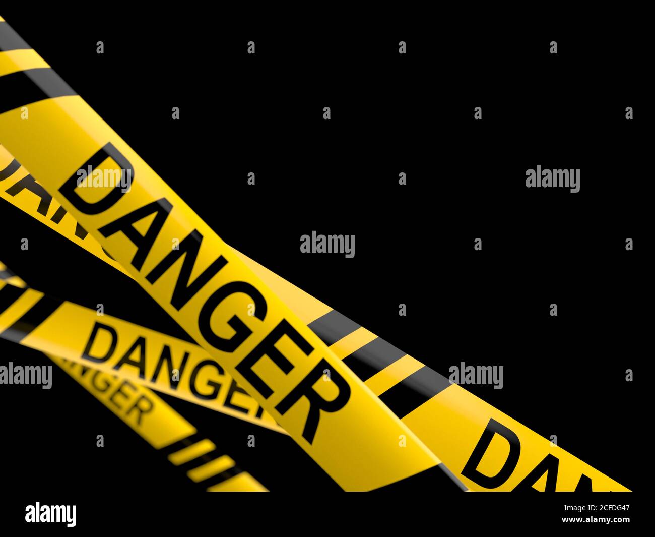 Cordon tape with danger text isolated on white background Stock Photo ...