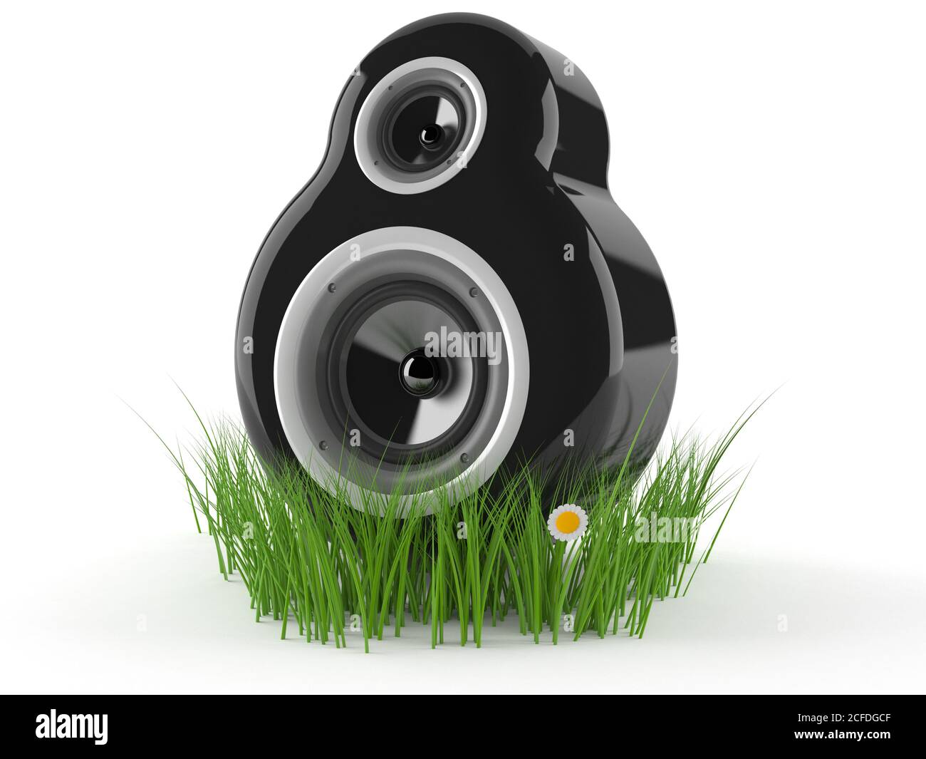 Speaker on grass isolated on white background Stock Photo - Alamy