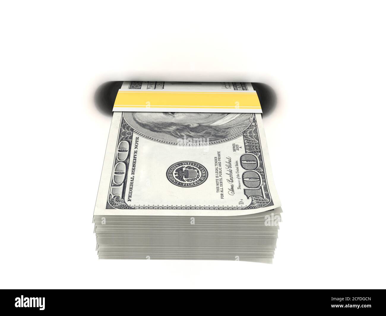 Money input concept isolated on white background Stock Photo - Alamy