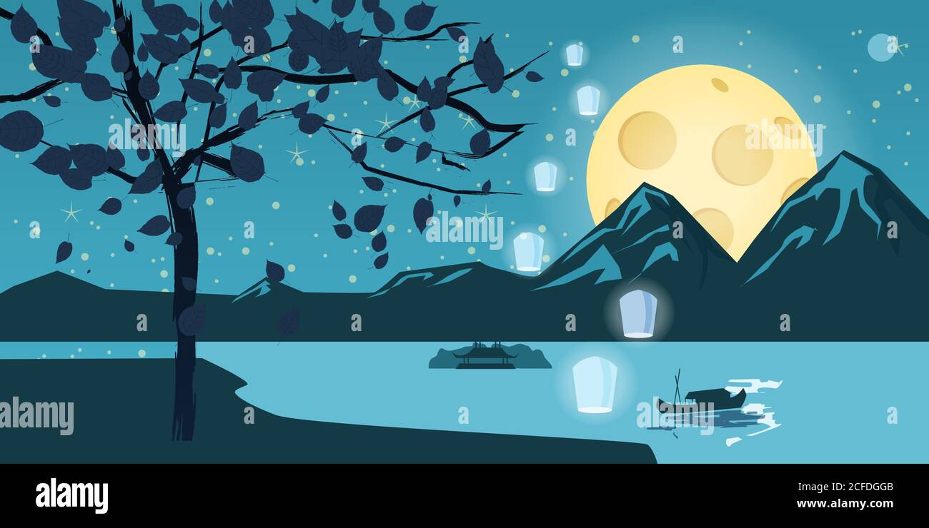 Leaves falling fog Stock Vector Images - Alamy