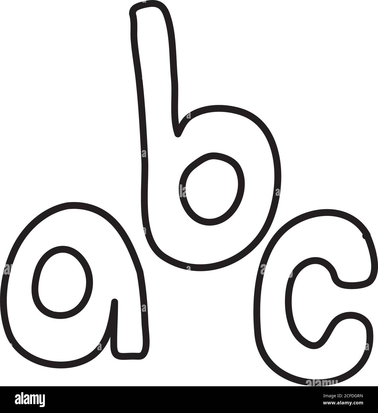 School cartoon style alphabet letters Black and White Stock Photos ...