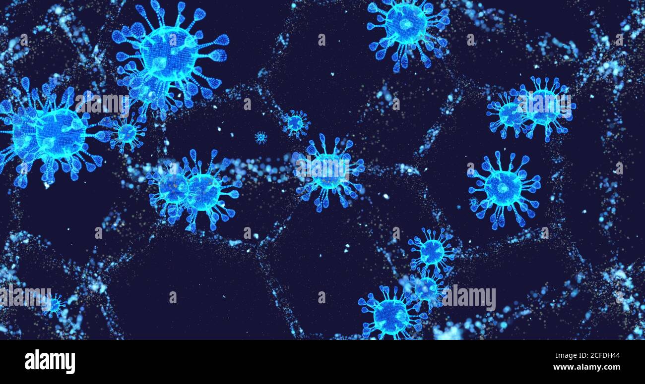 Coronavirus cells COVID-19 Infectious disease. Fast transmission spread ...