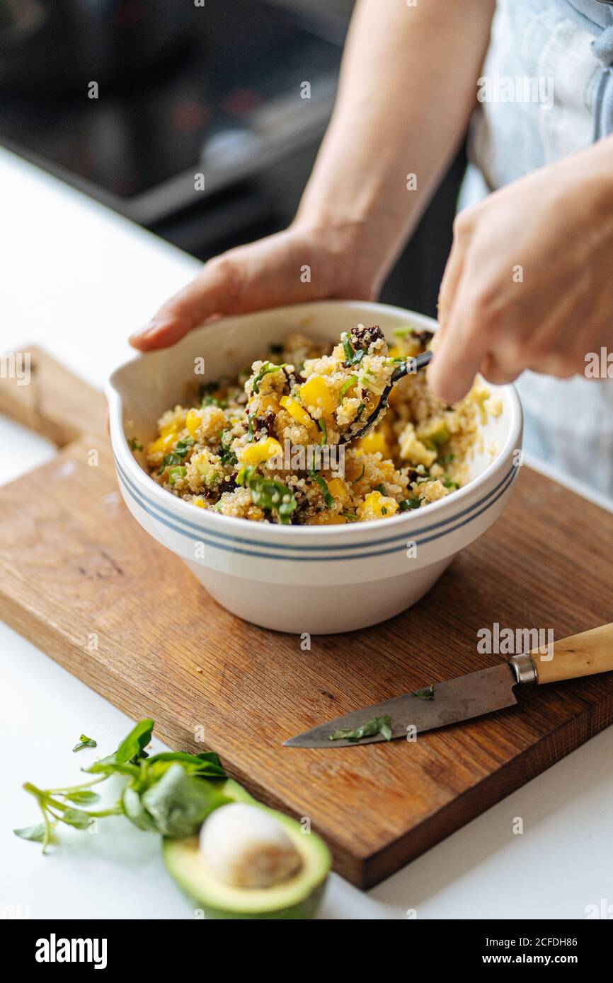 Woman seasoning food hi-res stock photography and images - Alamy