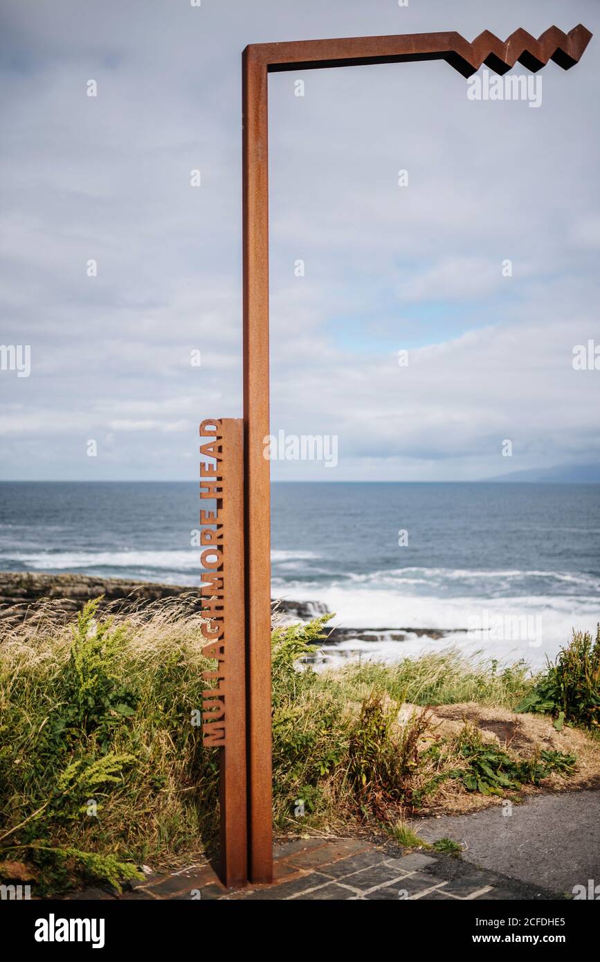 Sign of the Wild Atlantic Way, Mullaghmore Head, Ireland Stock Photo ...