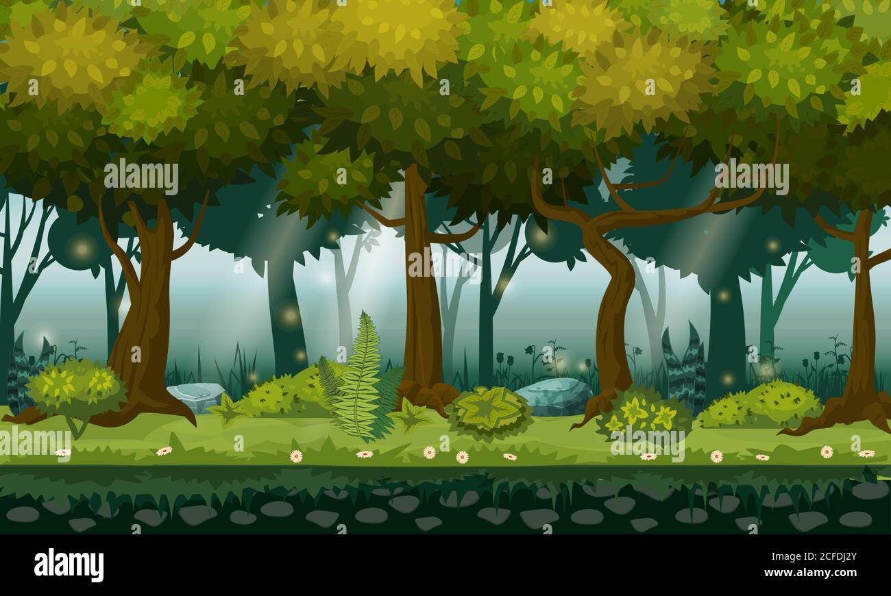 Illustration Cartoon Forest Jungle Wood High Resolution Stock ...