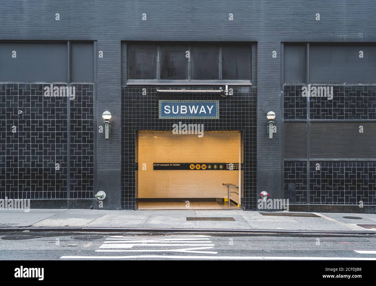 Subway sign on a metro entrance in New York Stock Photo - Alamy