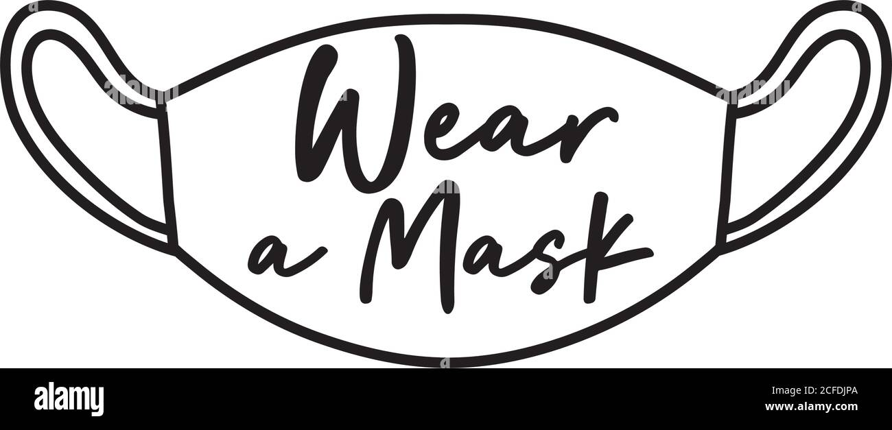 How to wear a mask illustration Black and White Stock Photos & Images ...