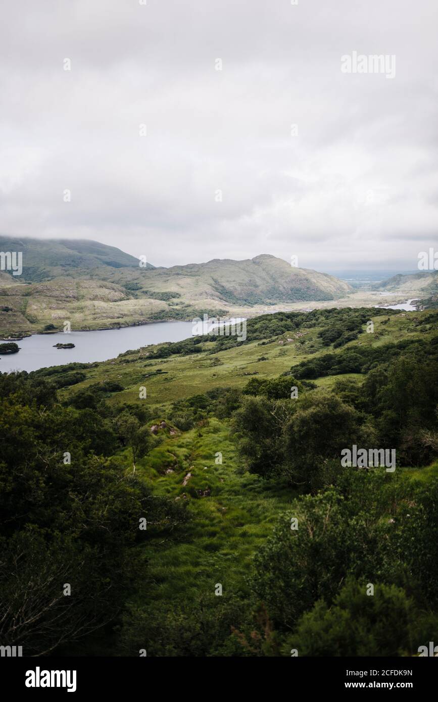 View of Upper Lake from Ladies' View, Killarney National Park, Ireland ...