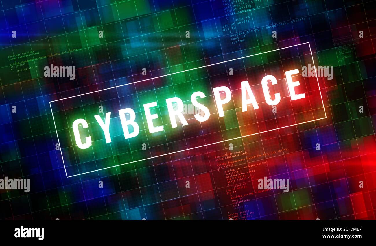 Cyber space, digital world and virtual reality futuristic concept ...