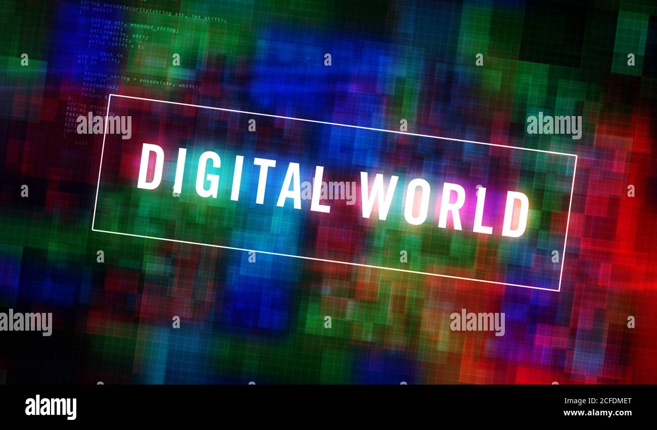 Cyber space, digital world and virtual reality futuristic concept ...