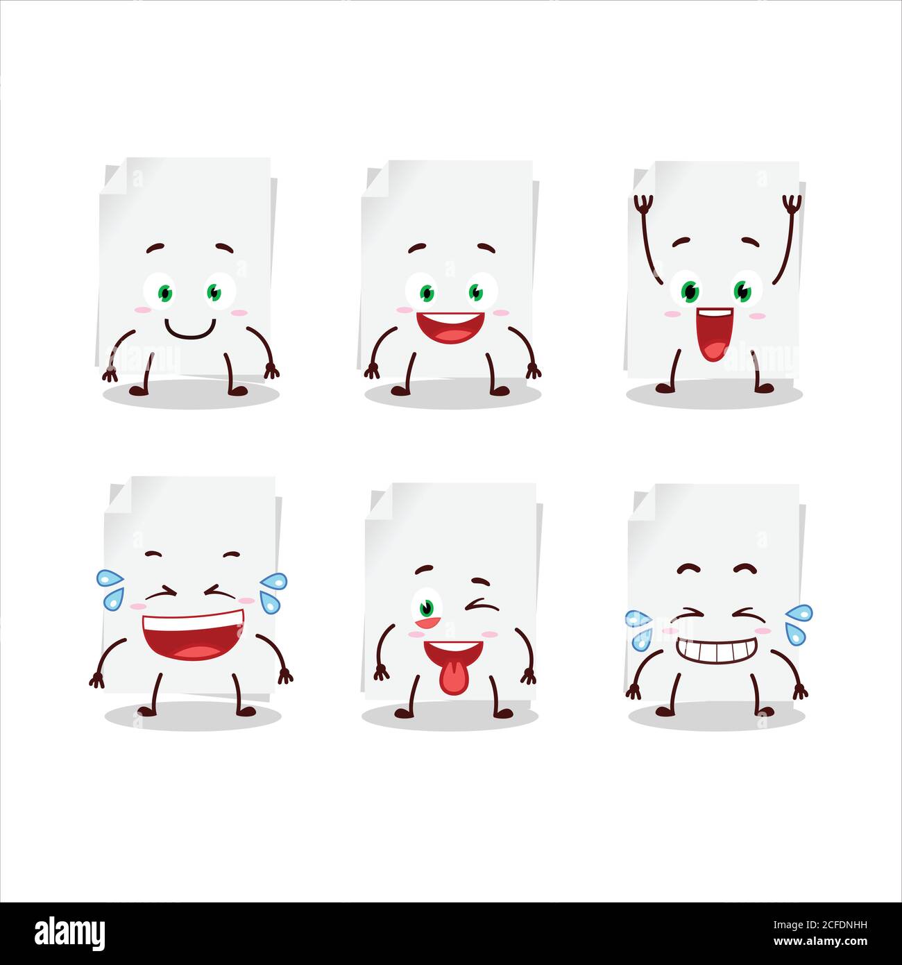 Cartoon character of blank sheet of paper with smile expression Stock ...