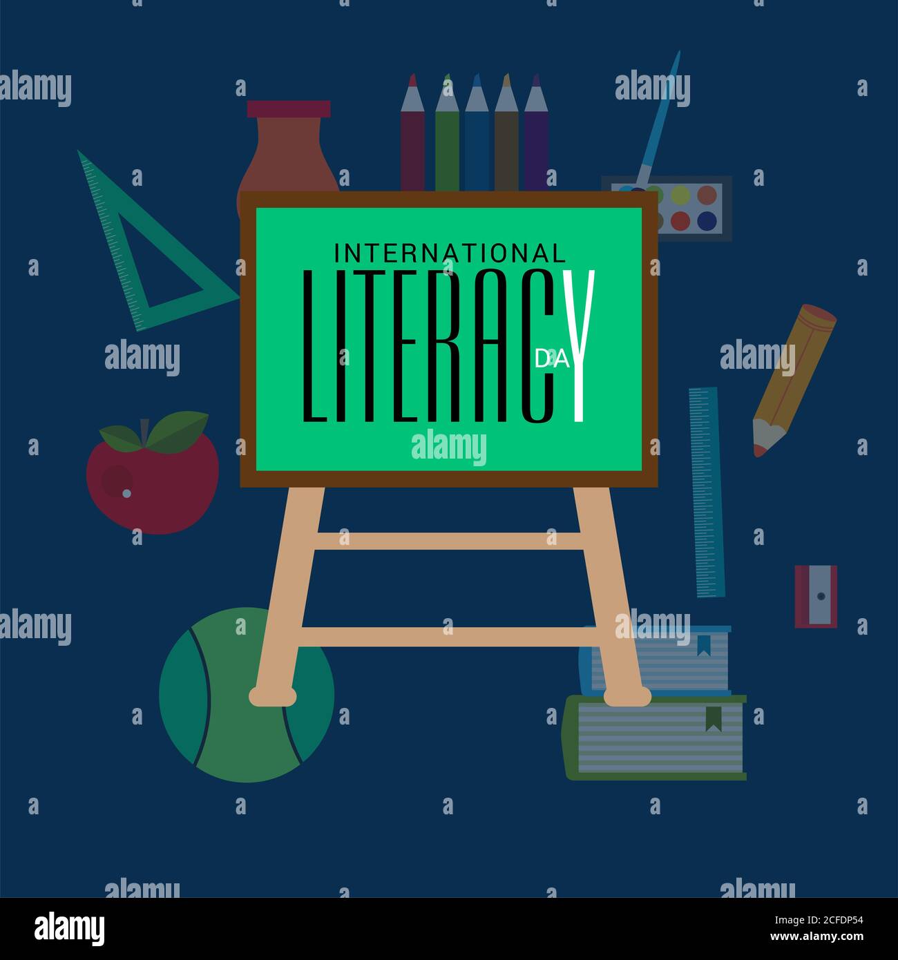 Vector illustration of a Background for International Literacy Day ...
