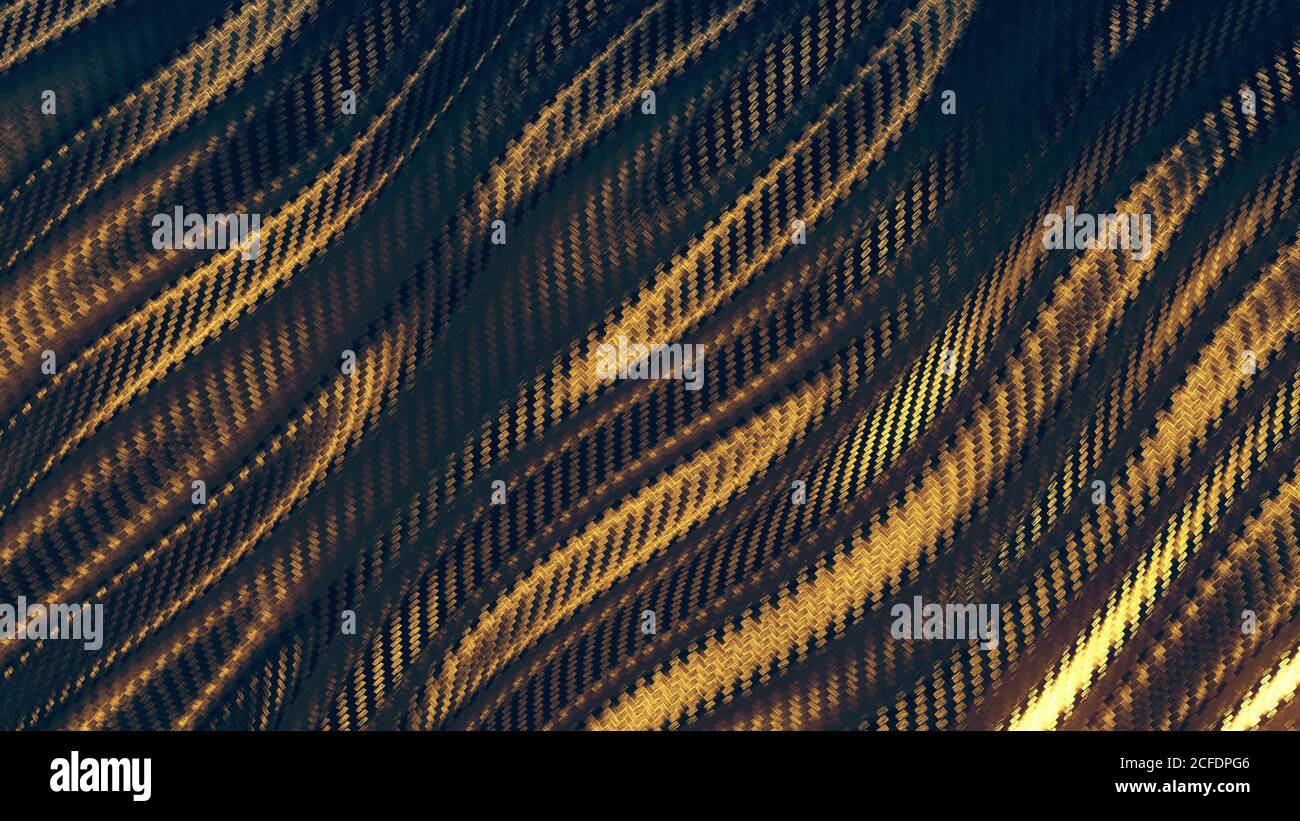 Carbon gold wave soft pattern background. Dark with lighting. 3D ...