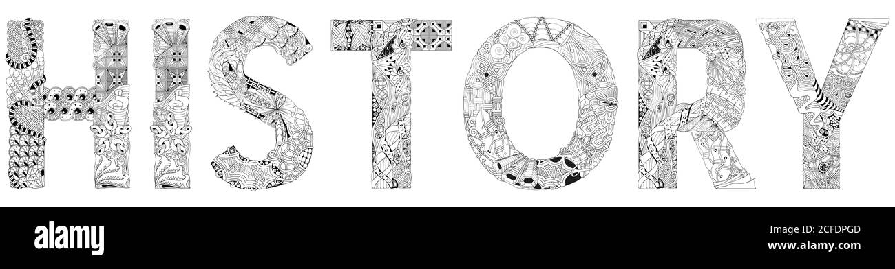 Word History. Vector zentangle object for coloring Stock Vector Image ...
