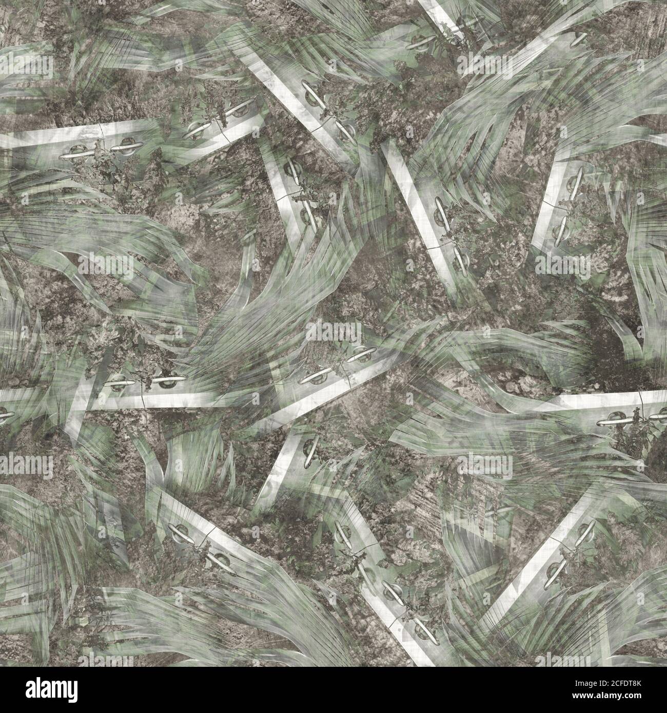 Neutral tropical palm tree leaves seamless pattern Stock Photo - Alamy