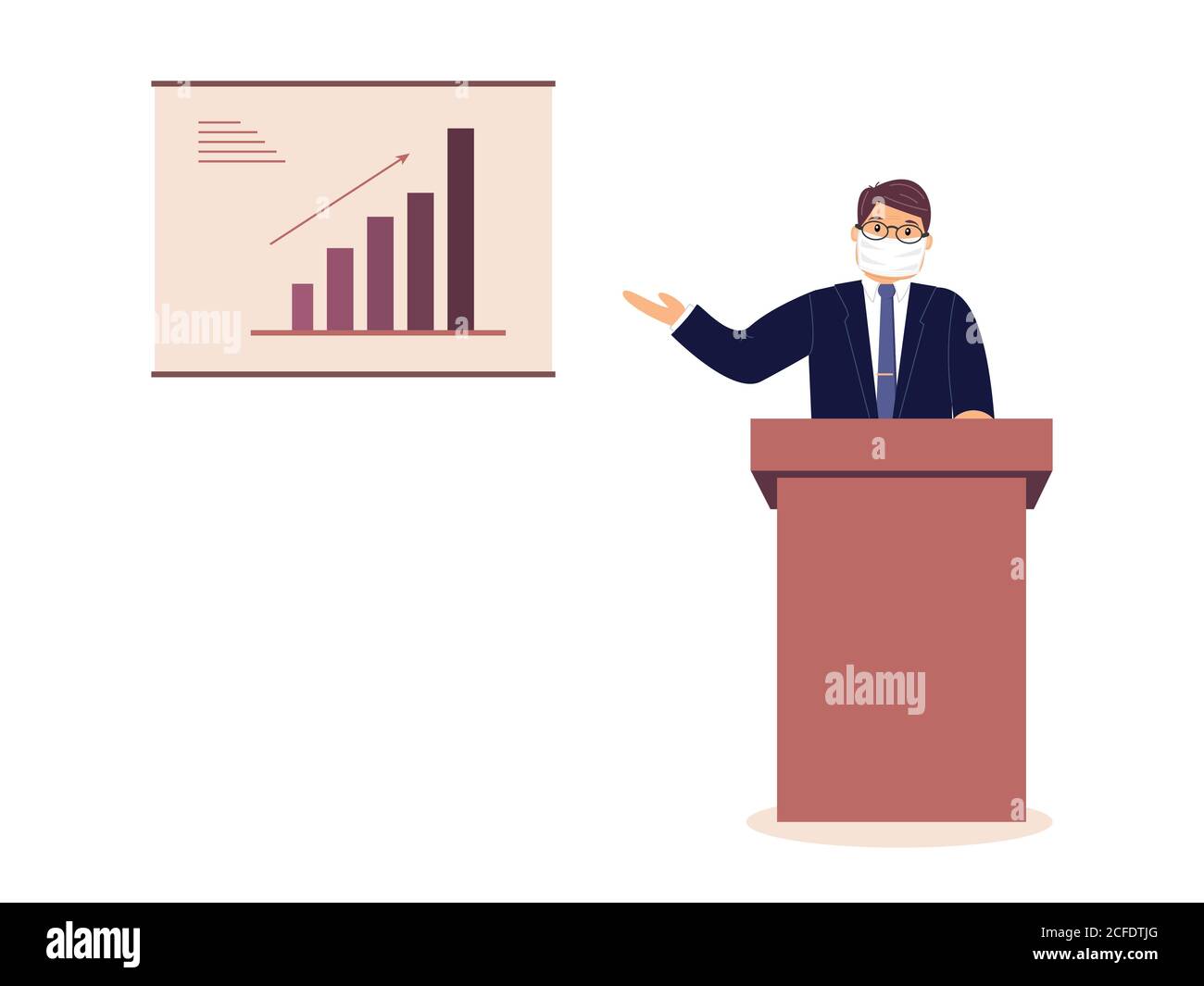 Speaker standing at lectern Stock Vector Images - Alamy