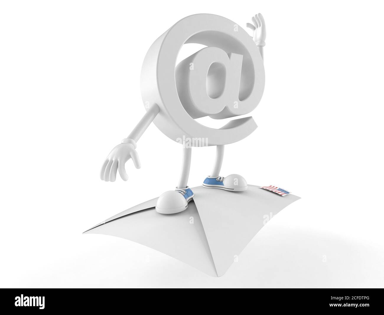 E-mail character with letter isolated on white background Stock Photo ...