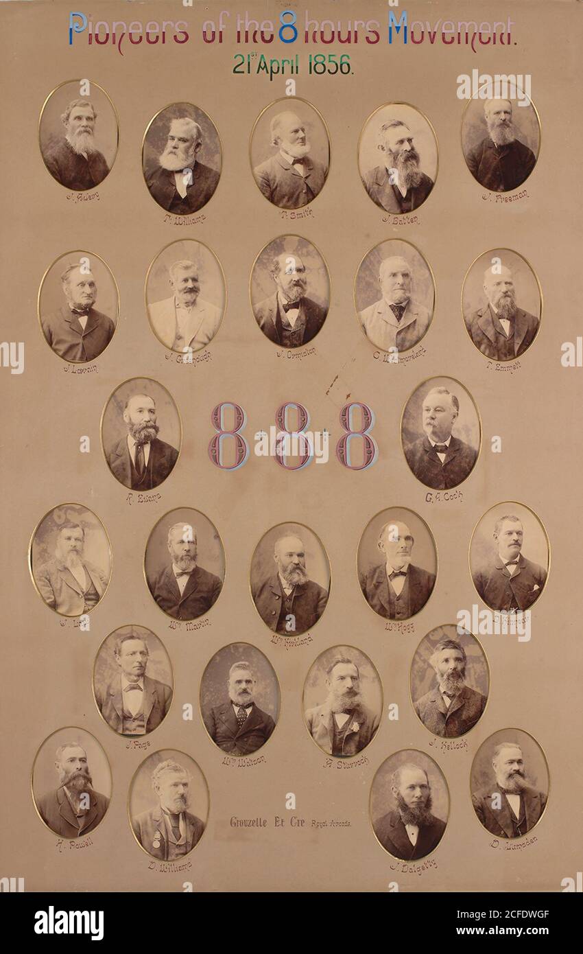 Pioneers of the 8 hours movement 21st April 1856 Stock Photo - Alamy