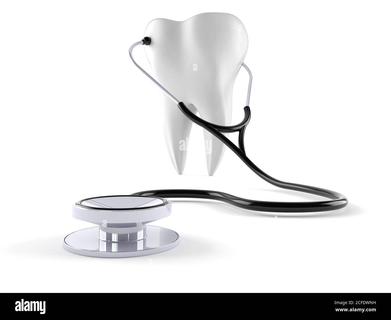 Tooth with stethoscope isolated on white background Stock Photo - Alamy