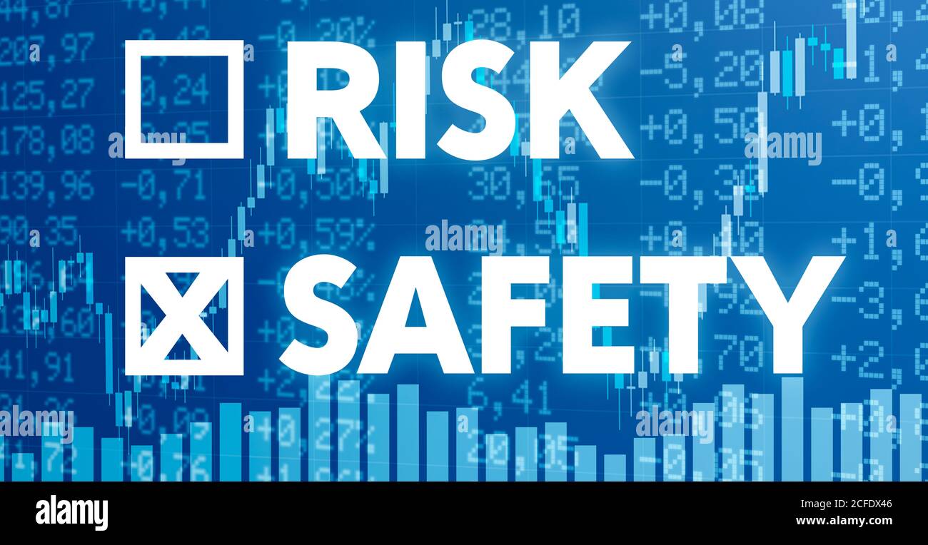 Conceptual image with financial charts and graphs - Risk or Safety ...