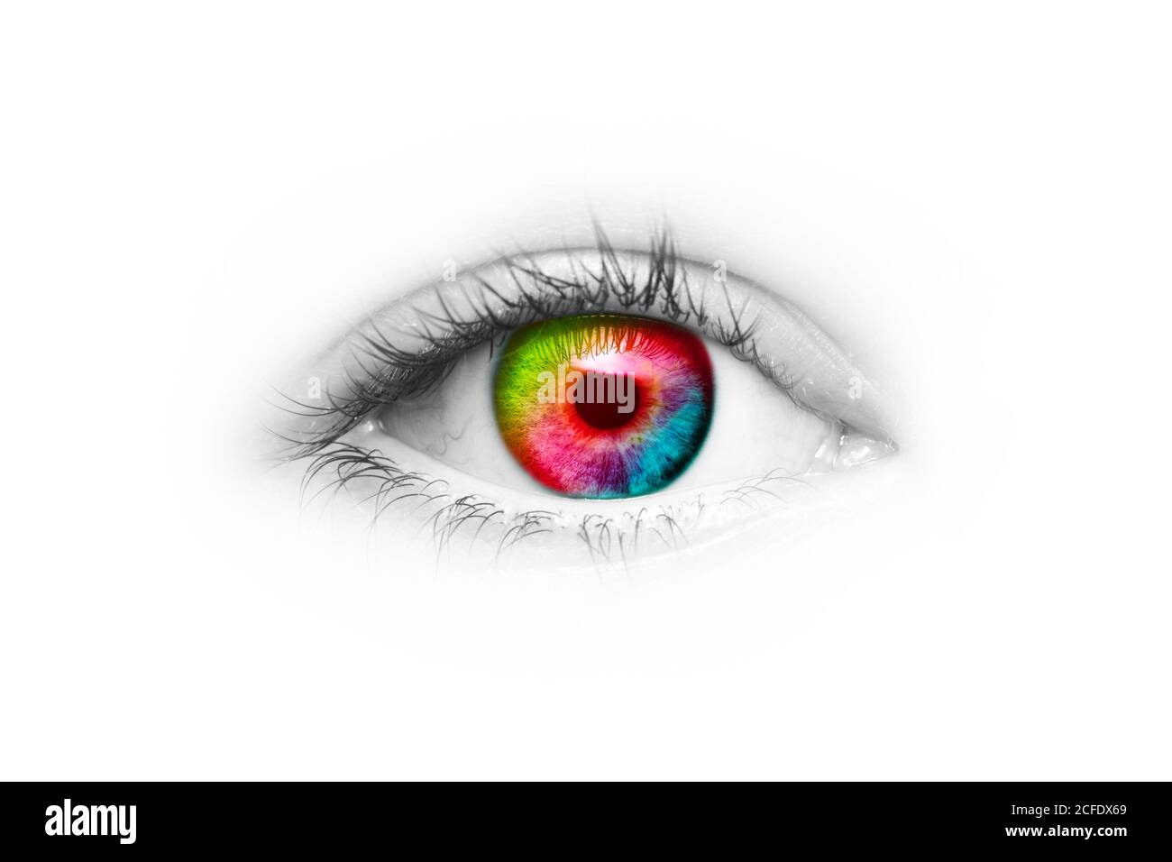 Eye with pupil in rainbow colors hi-res stock photography and images ...