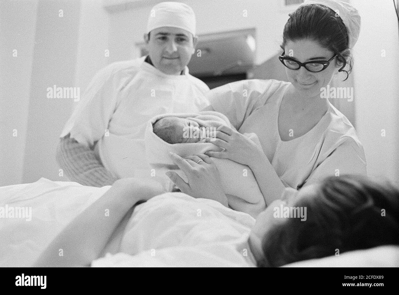 Newborn hospital black and white hi-res stock photography and images ...