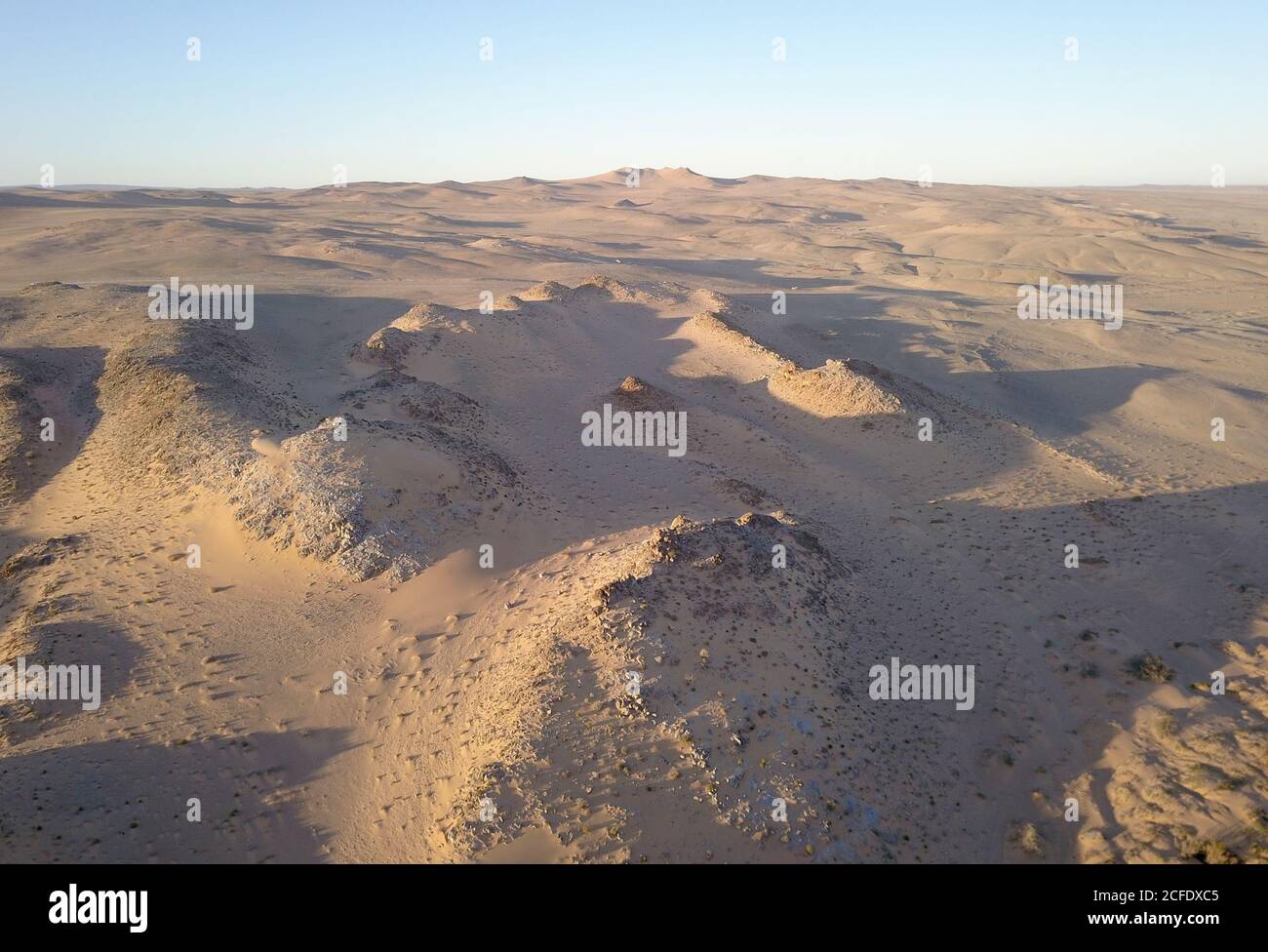 Aerial over sand dunes in the desert Stock Photo - Alamy