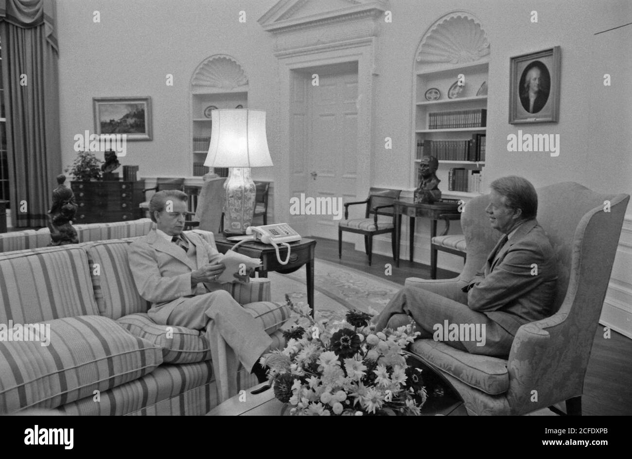 Jimmy Carter with Senator Robert Byrd ca. 1 September 1978 Stock Photo ...