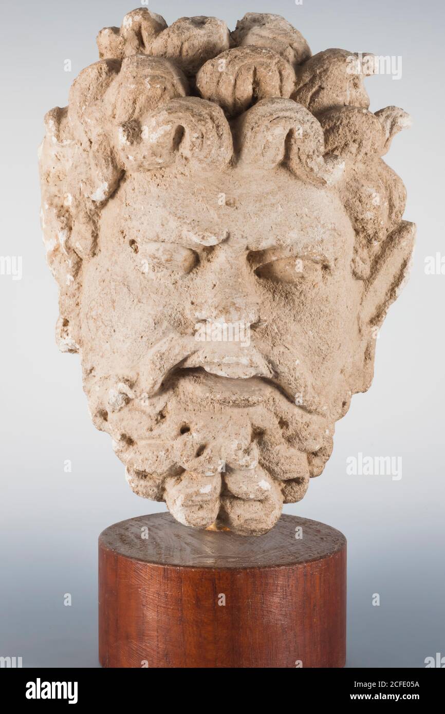 Stucco head of Satyr in hellenistic style, from Taxila, Gallery of ...