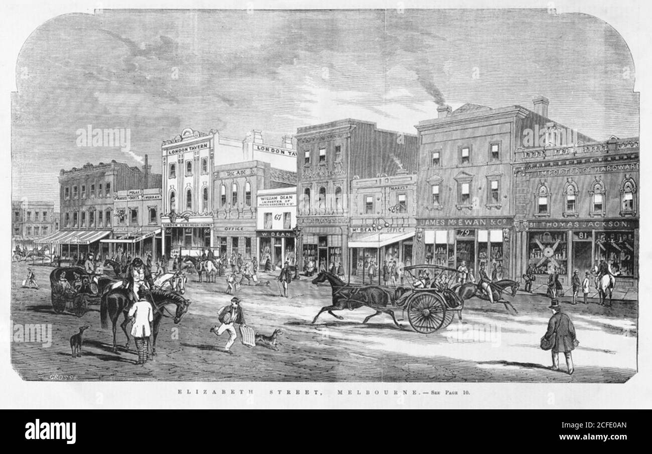 Elizabeth Street Melbourne Black and White Stock Photos & Images - Alamy