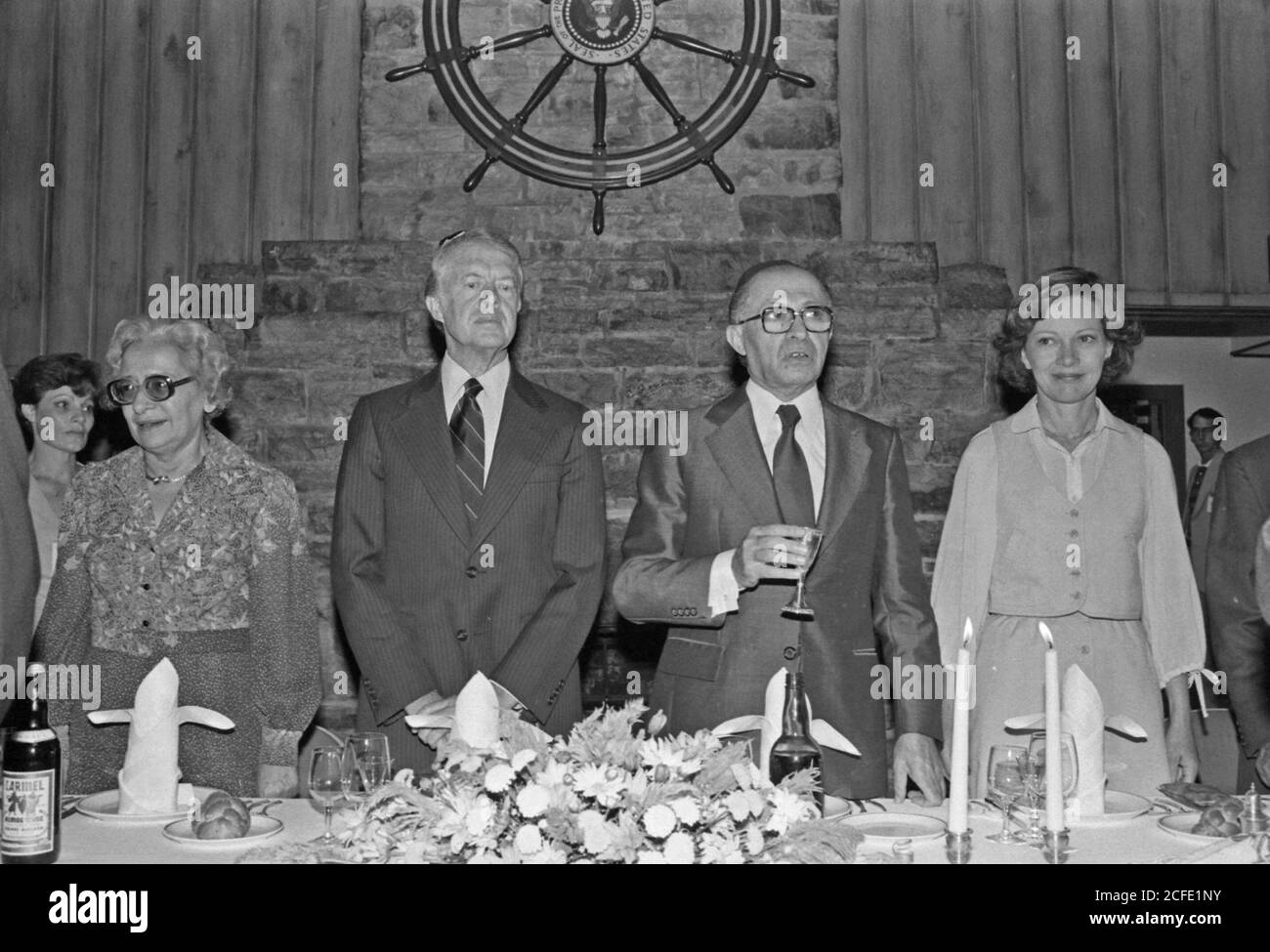 Mrs. Begin Jimmy Carter Menahem Begin and Rosalynn Carter participate ...