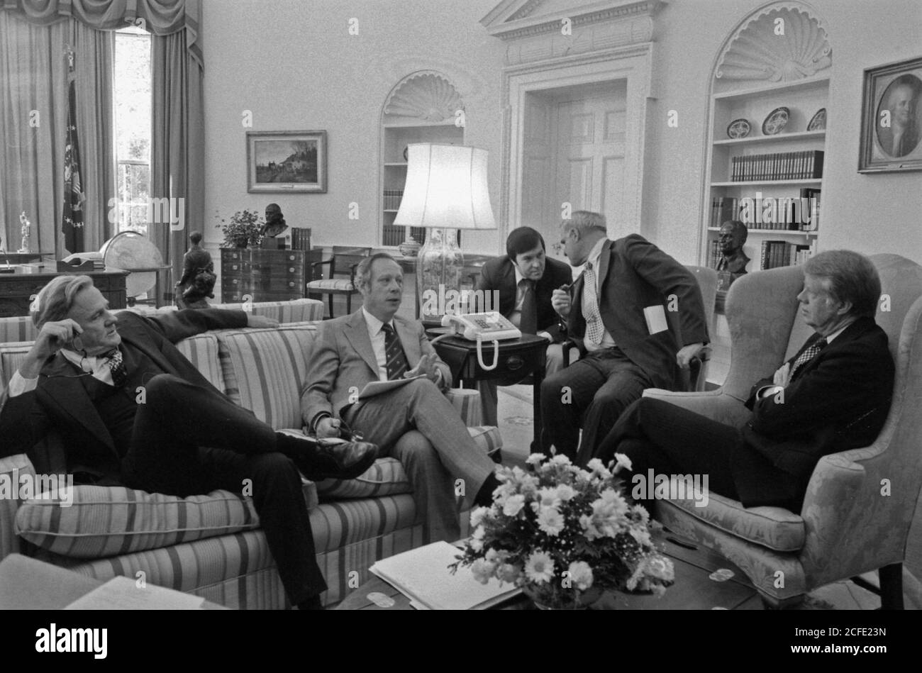 "Jimmy Carter meeting with Charles Schultz, Michael Blumenthal ...